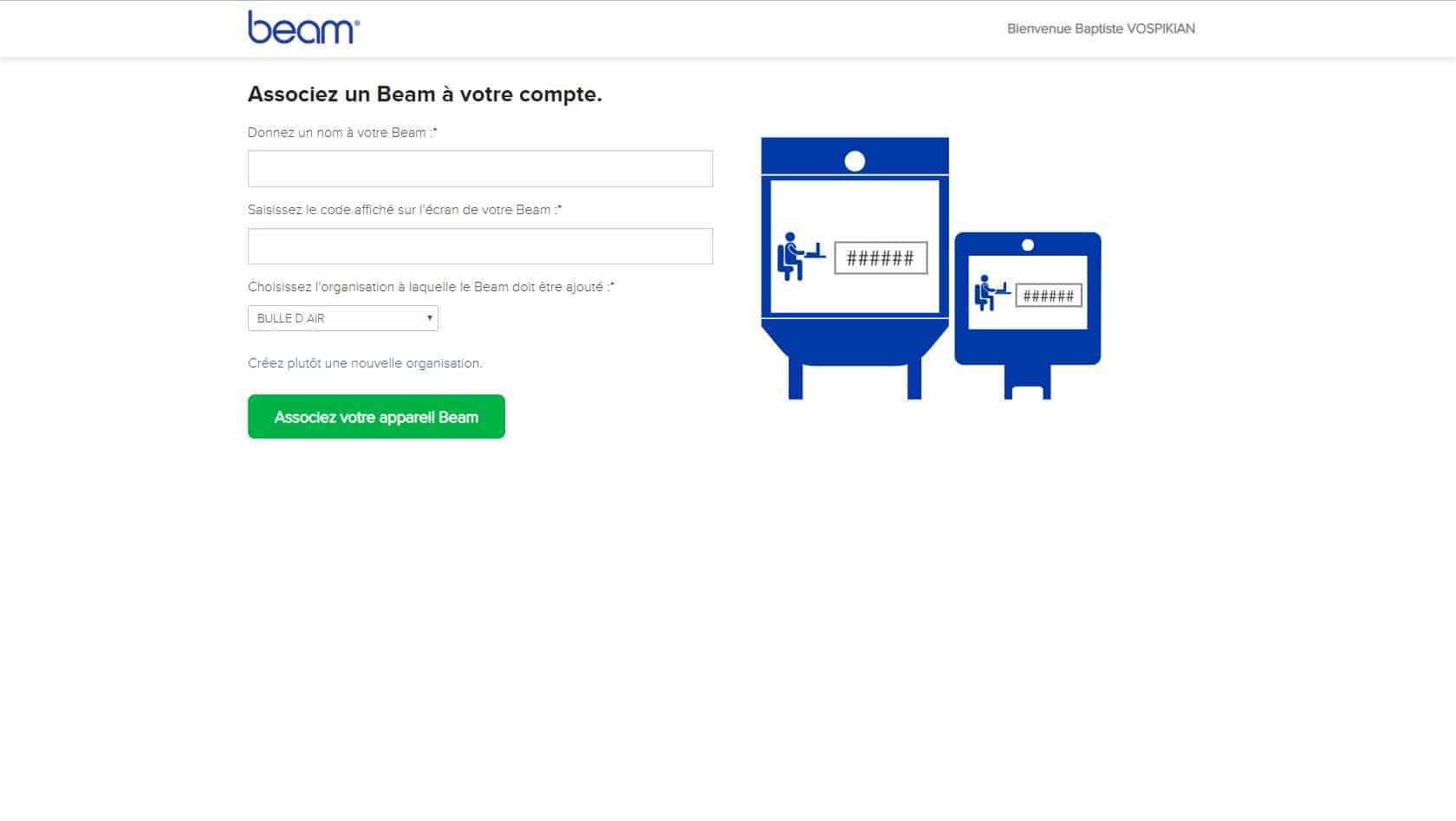 Gestion des robots sur l'interface Beam® - Téléprésence