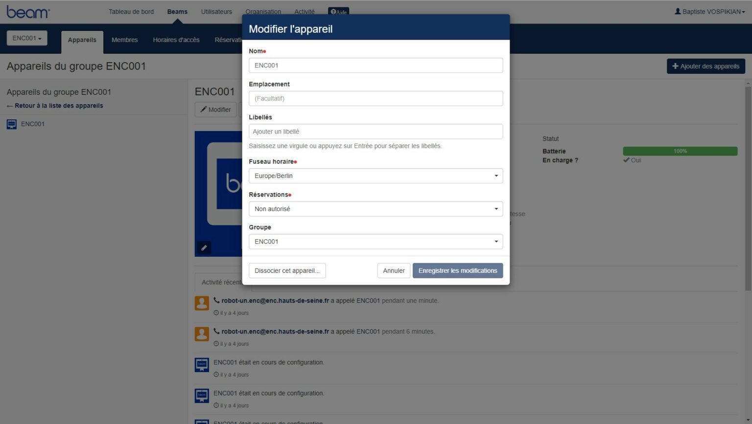 Paramètres avancés de l'interface d'administration - Téléprésence